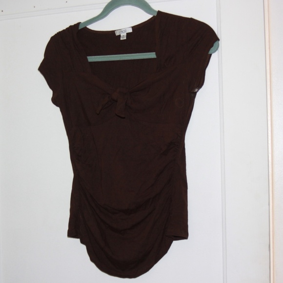 Cache | Tops | Cache Brown Tie Front Shirt Size Medium | Poshmark